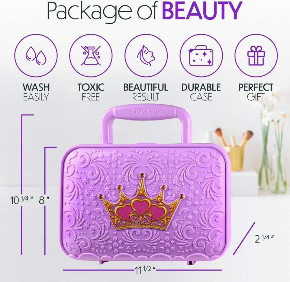 Toysical Princess Big Makeup Kit Non Toxic, Princess Play Makeup Set ...