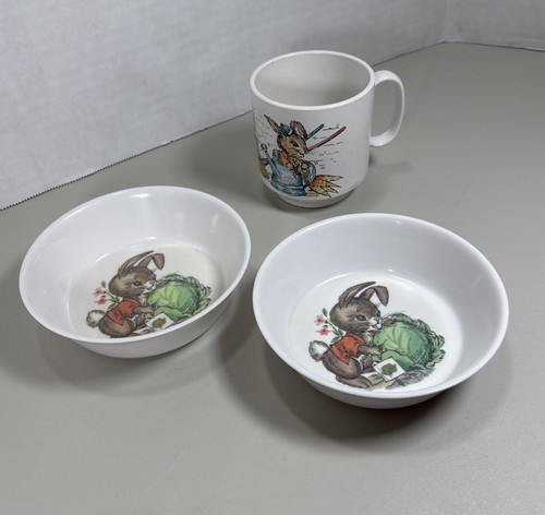 Vintage Oneida Deluxe Melamine PETER RABBIT Bunny Children’s Bowls And ...