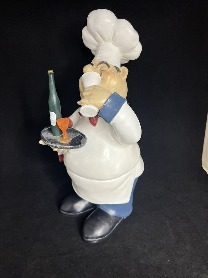 Large Statue Figurine Italian Chef Tasting Bottle wine restaurant Decor ...