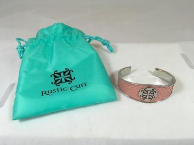 NEW Rustic Cuff Monique Python Side Cut Pink with Silver Cuff Bracelet ...