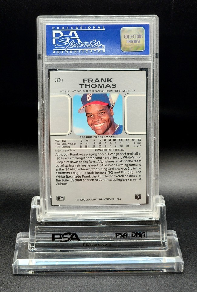 04312940 Frank Thomas 1990 Leaf #300 Rookie RC PSA 9 MINT HOF Chicago ...