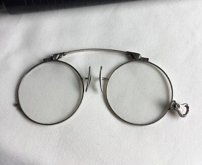 Vintage Antique 1/20 12 KT White Gold Lorgnette Glasses w/ Magnifying ...