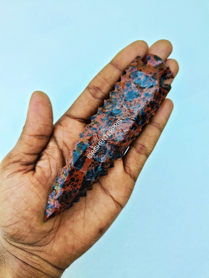 Rare Carved Mahogany Obsidian Sharp Arrowheads Handmade Crystal Healing ...