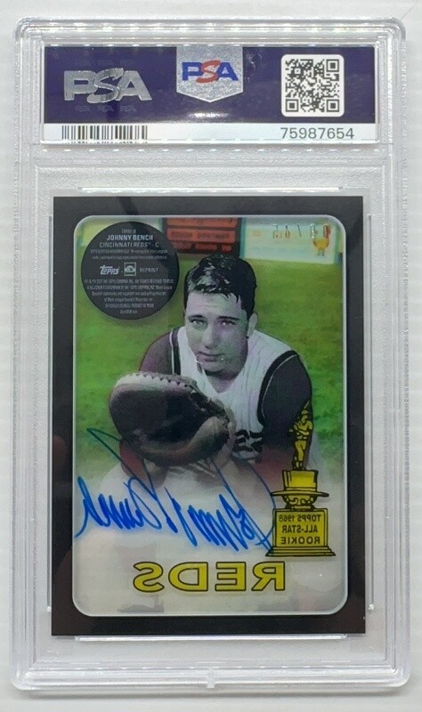 2017 Topps Clearly Authentic Johnny Bench Rookie Reprint Auto #09/45 ...