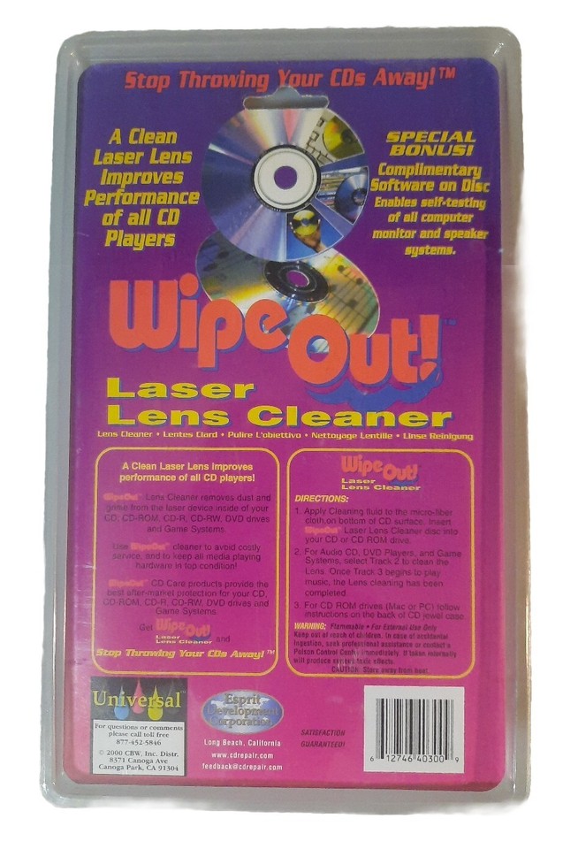 Wipe Out DVD CD Laser Lens Cleaner Audio/Video - FAST SHIP | eBay