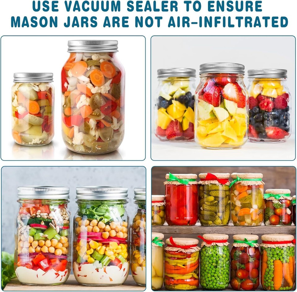 Electric Mason Jar Vacuum Sealer Kit Wide & Regular Jars Vacuum Sealer Kit | eBay