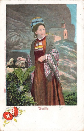 Postcard ~ Switzerland, Wallis, Lady in Native Dress | eBay