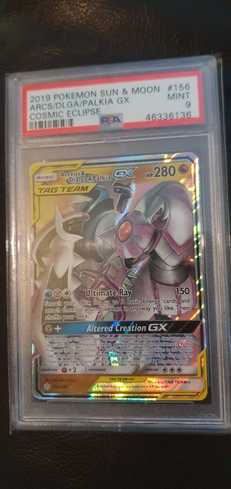Pokémon TCG Arceus & Dialga & Palkia Tag Team GX Cosmic Eclipse 156/236 ...