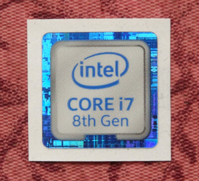 Intel Core i7 8th Generation Sticker 18 x 18mm Case Badge For Desktop ...