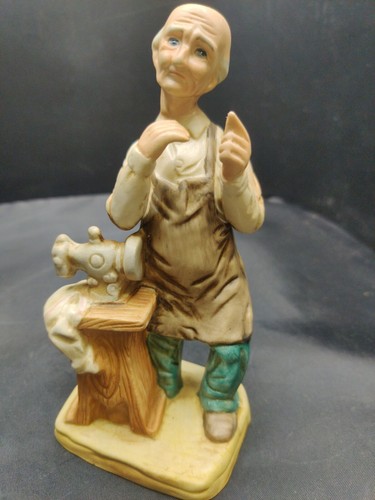 PORCELAIN OLD MAN FIGURINE TAYLOR WITH SEWING MACHINE VINTAGE | eBay