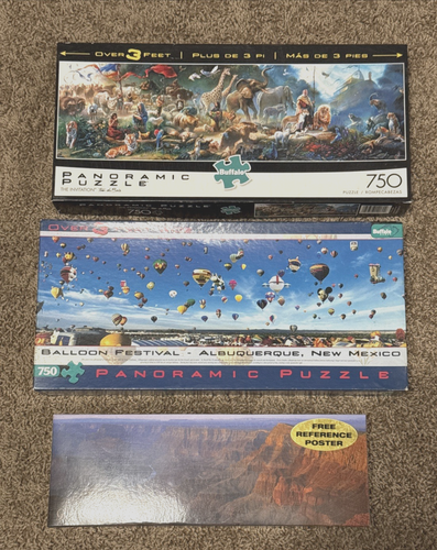 Lot of 3 Panoramic Jigsaw Puzzles Assorted Scenic Views Bundle | eBay