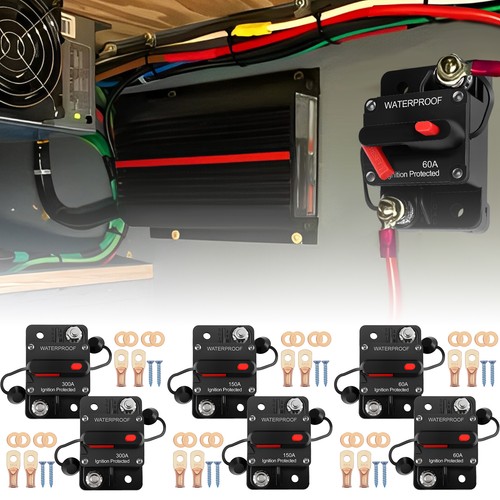 2Pcs 300Amp Circuit Breaker 12V-48V Inline Fuse Inverter with Manual ...