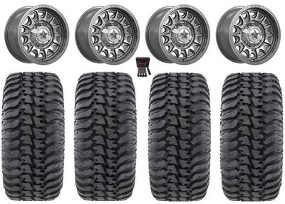 MSA Commander 15" Wheels Platinum/Mh 30" Regulator Tires Yamaha YXZ ...