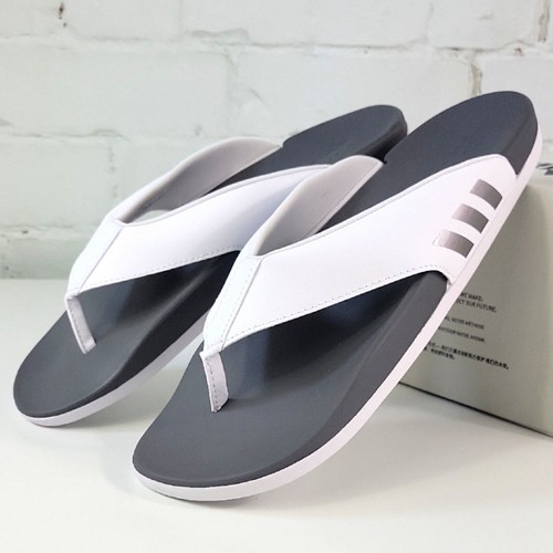 Adidas Adilette Comfort Flip Flop White and Gray Sandals Women's 11 ...