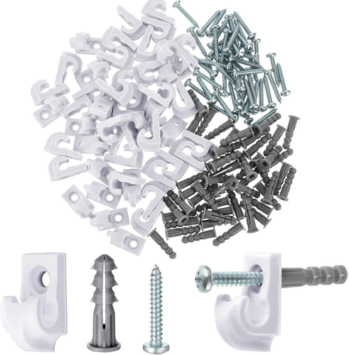 16 Pack down Wall Clips for Closet Shelves, Plastic Wire Shelf Screws ...