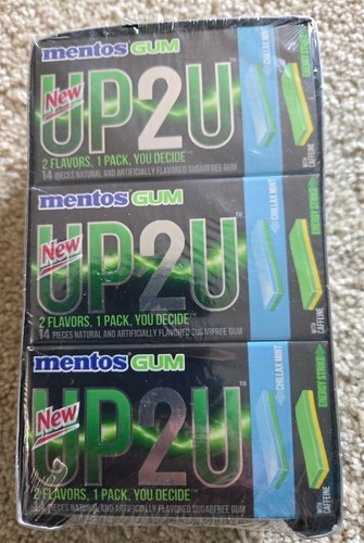 NEW Factory-Sealed UP2U mentos GUM Sugarfree Case Of Twelve 14-Piece ...