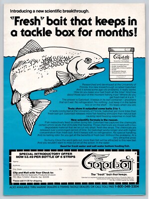 1982 Gatorbait Fresh Bait That Keeps Good For Bottom Feeding Fish Print ...