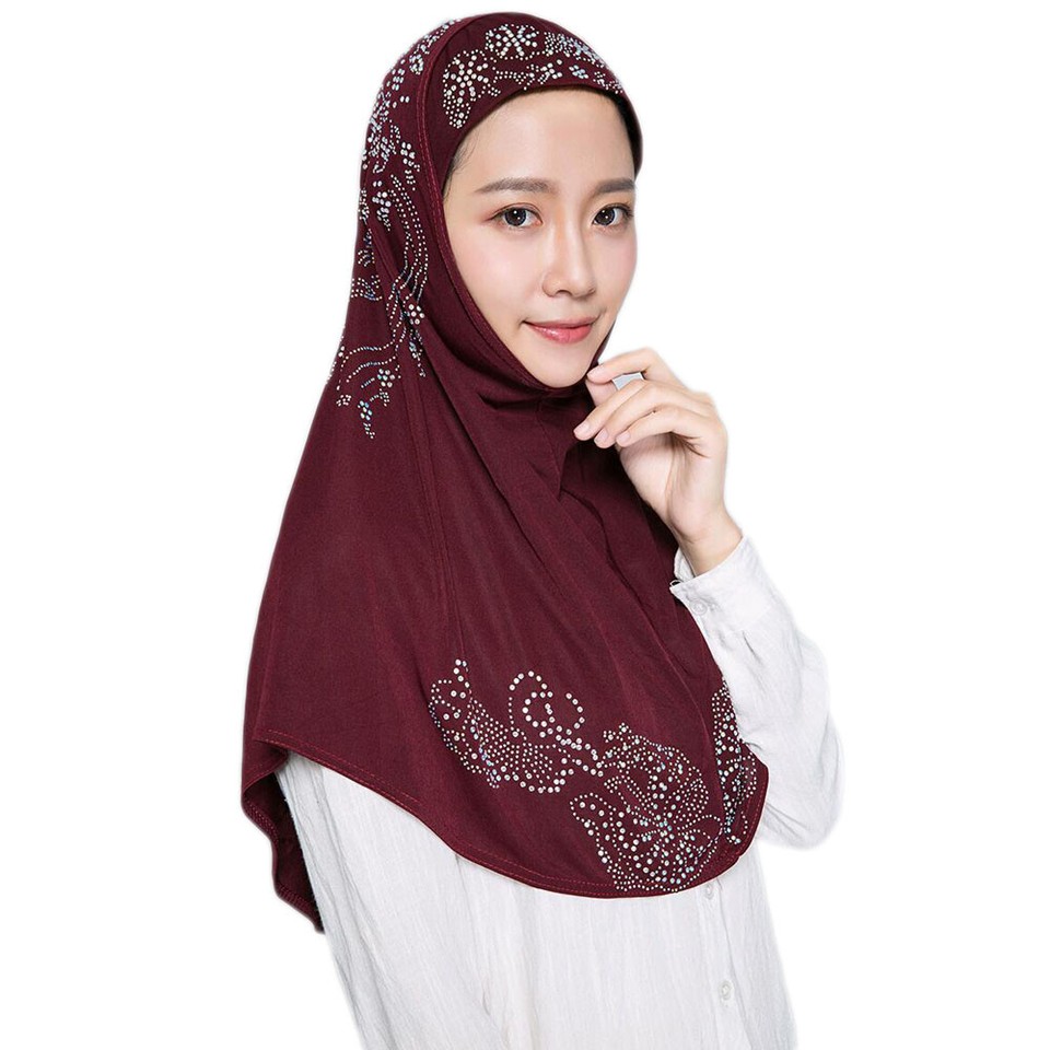 Muslim Women One Piece Amira Hijab Headscarf Pull On Ready Scarf Wrap ...