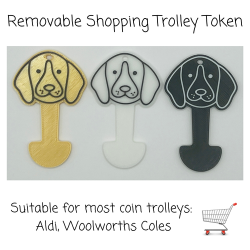 Dog Shaped Removable Shopping Trolley Token Key Tag Coin. Woolworths ...