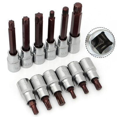 Torx Bit Socket Set Wrench Long Short 55/100mm 6/12 Point Spline Bit ...