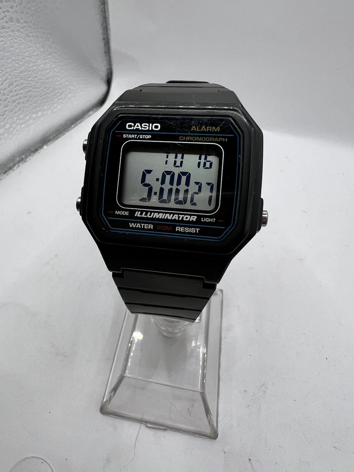 Casio Illuminator 3454 W-217H WR 50M Watch, Black Resin Band, Alarm #3 ...