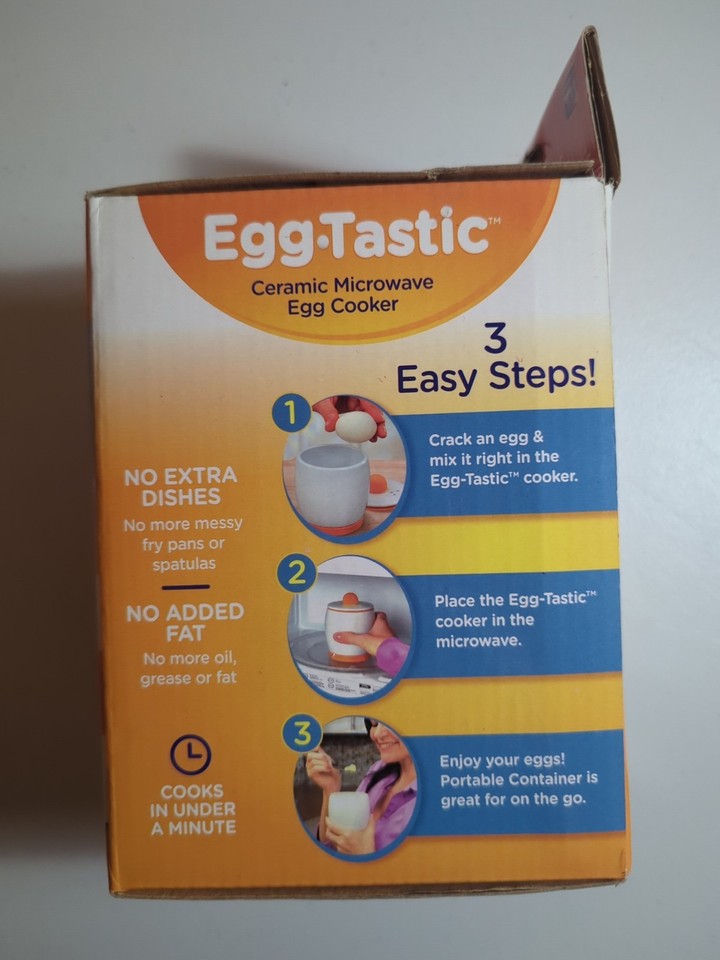 Egg-Tastic Ceramic Microwave Egg Cooker For Fast & Fluffy Eggs NIB | eBay