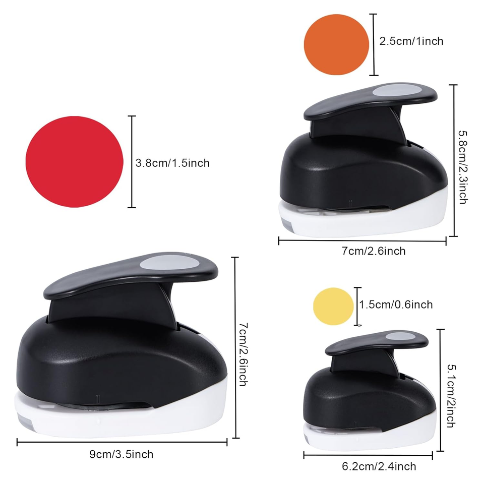 Circle Punch for Paper Crafts 3 Pack, Paper Punches for Crafting 1 ...