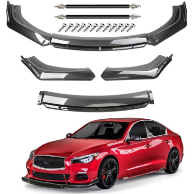 For INFINITI Q50 Q60 Front Bumper Lip Splitter Spoiler Carbon Fiber ...
