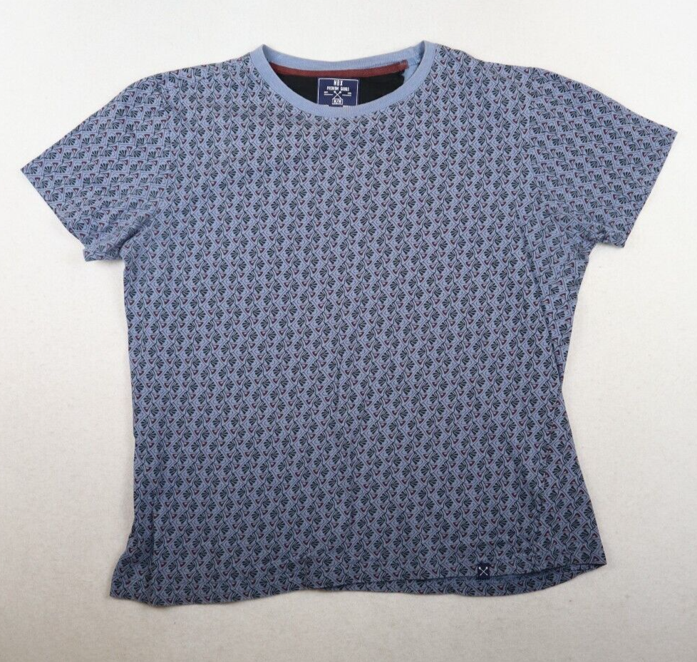 MBX PREMIUM GOODS - MEN'S BLUE PRINT SHORT SLEEVE T-SHIRT - SIZE M | eBay