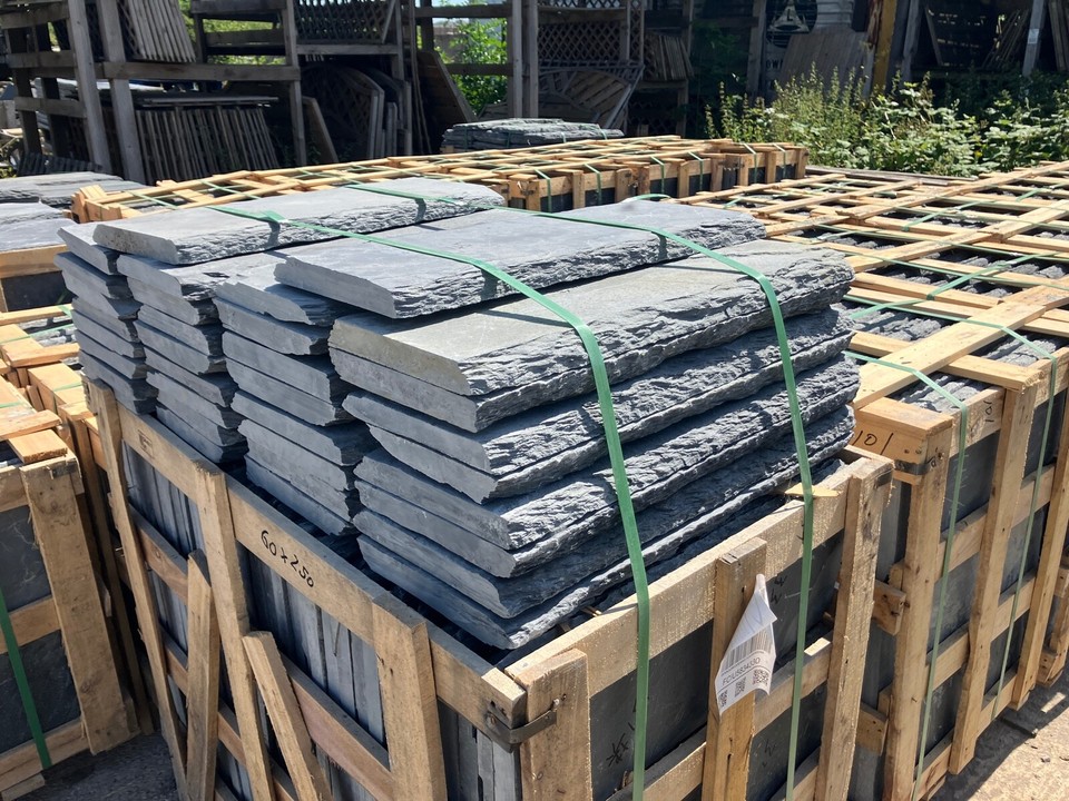 30mm thick rustic effect slate wall coping and Pier caps, pillar caps ...