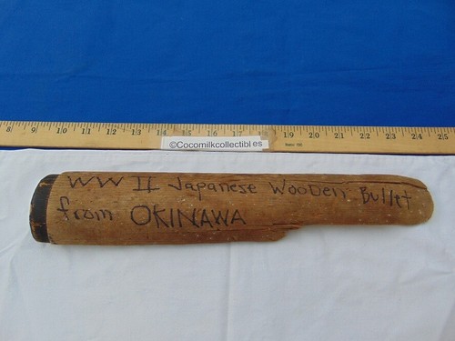 Vintage 1945 World War 2 II Japanese Wooden Wood Bullet from Okinawa ...