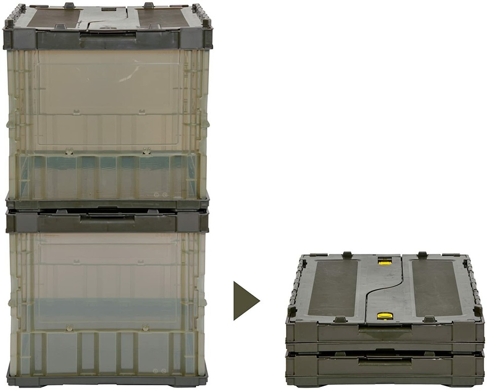 TRUSCO Danboard Folding Container Strage Box Case 51.3L With lock＆lid ...