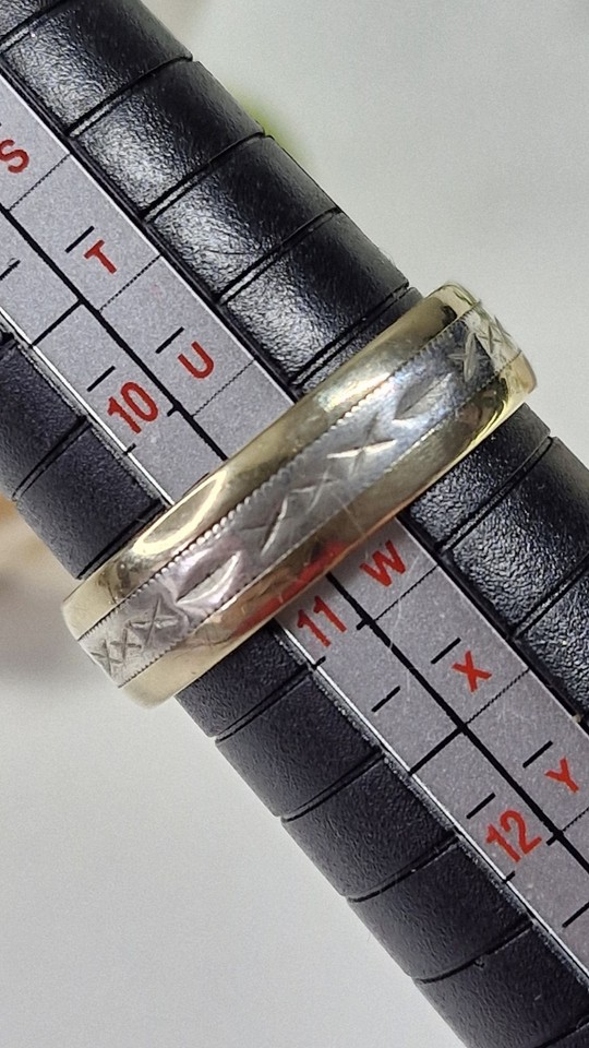 Vintage BBros 9ct Gold Sterling Silver Mens Wedding Band Ring Size V | eBay