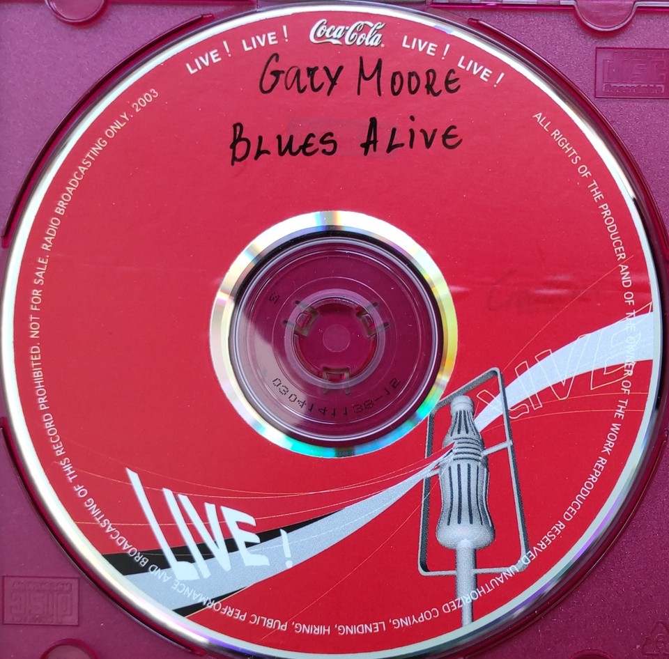 GARY MOORE Blues Alive COCA-COLA LIVE PROGRAMMES VERY RARE PROMO DISC ...