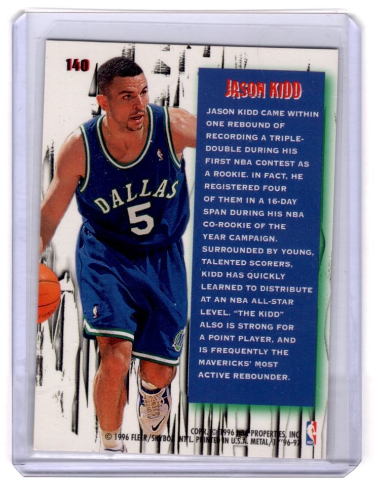 1996-97 Fleer Metal Metal Shredders Jason Kidd #140 Dallas Mavericks | eBay