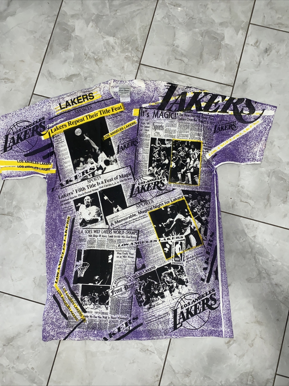 Rare Vintage Los Angeles Lakers Front Pages Great Me… - Gem