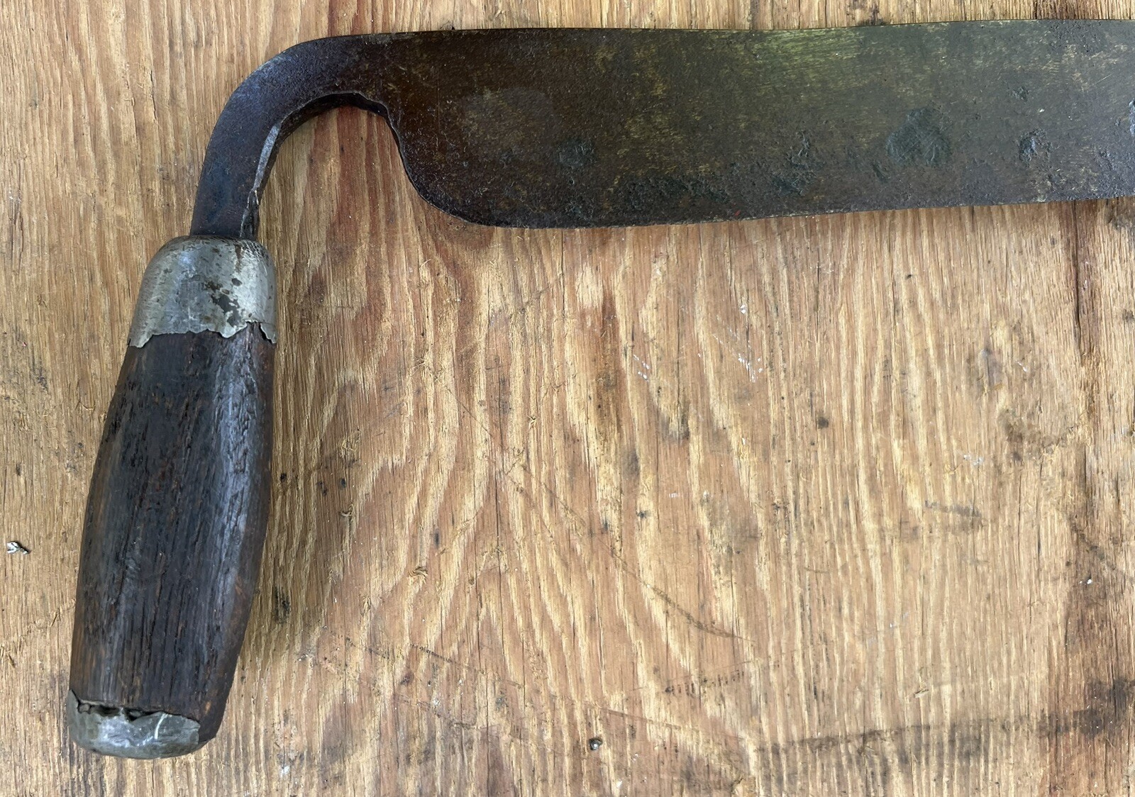 Antique Vintage Draw Knife Unmarked Wood Handles Steel Cutting ...