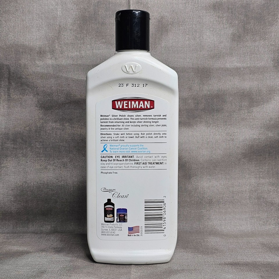WEIMAN Silver Polish & Cleaner - Remove Tarnish, Brilliant Shine - 8 oz ...