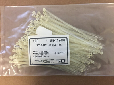 BAG OF 100 THOMAS&BETTS WE-TY24M TY-RAP NYLON CABLE TIE 5-1/2" MADE IN ...