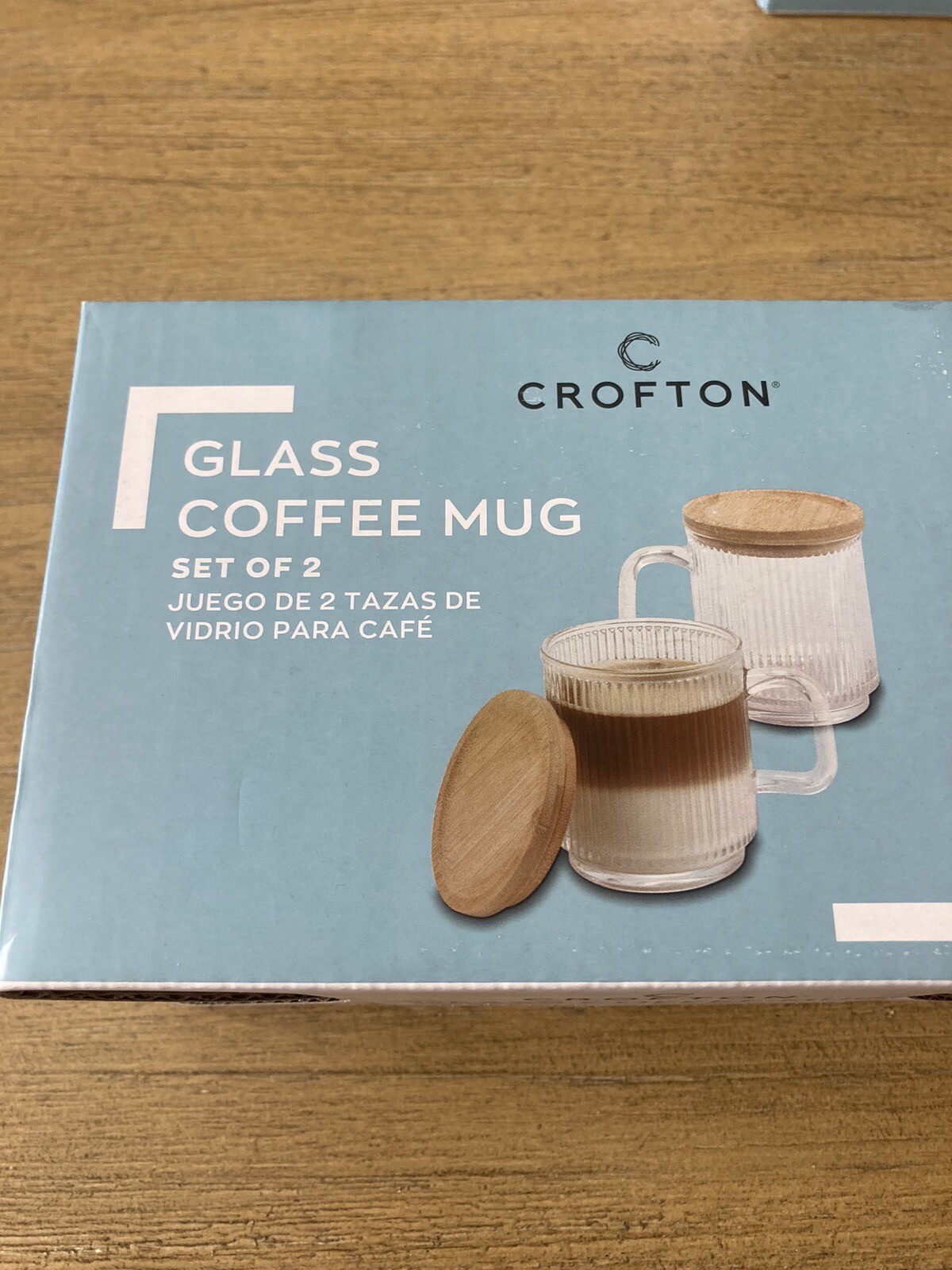 New CROFTON Glass Coffee Mugs with Lid, Clear Coffee Cups, Classical ...