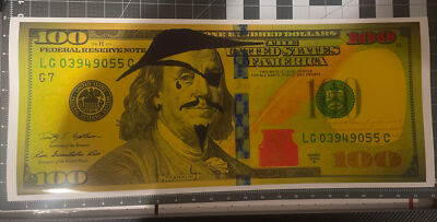 Pirate Gangster Benjamin Franklin 100 Dollar Bill Art Poster Wall Decor ...