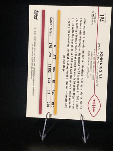 2024 Topps Chrome Football #194 John Riggins Refractor Washington ...