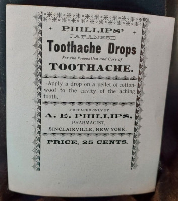 Old Quack Medicine Dental Label Phillips' Toothache Drops Phillips ...