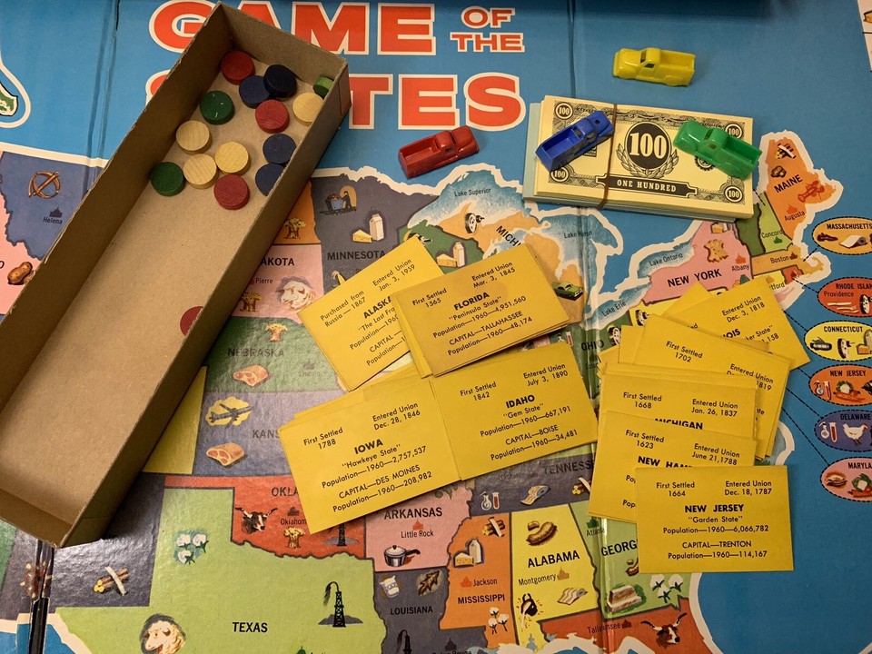 1960s Milton Bradley Game Of The States Board Game | eBay