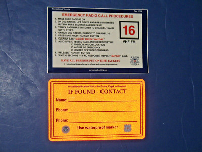 MARINE EMERGENCY RADIO CALL PROCEDURES & VESSEL IDENTIFICATION STICKER ...