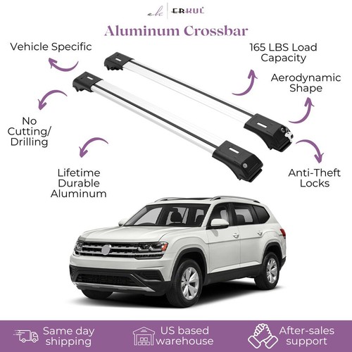 ERKUL Roof Rack Cross Bars Fits Volkswagen Atlas 18-25 Fits Raised ...