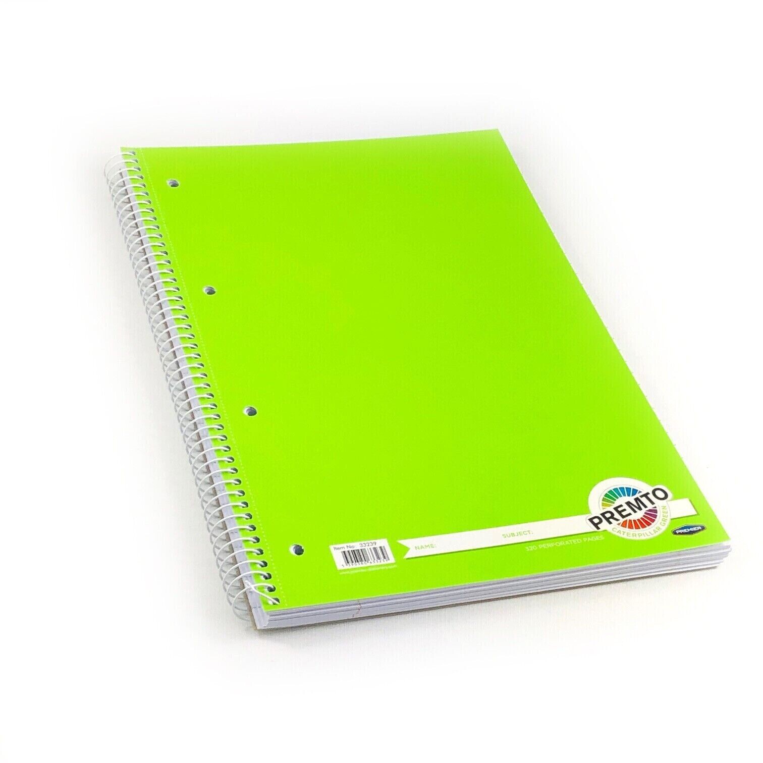 A4 Notebook Spiral Bound Punched Hole Pages Soft Back Cover Homework ...