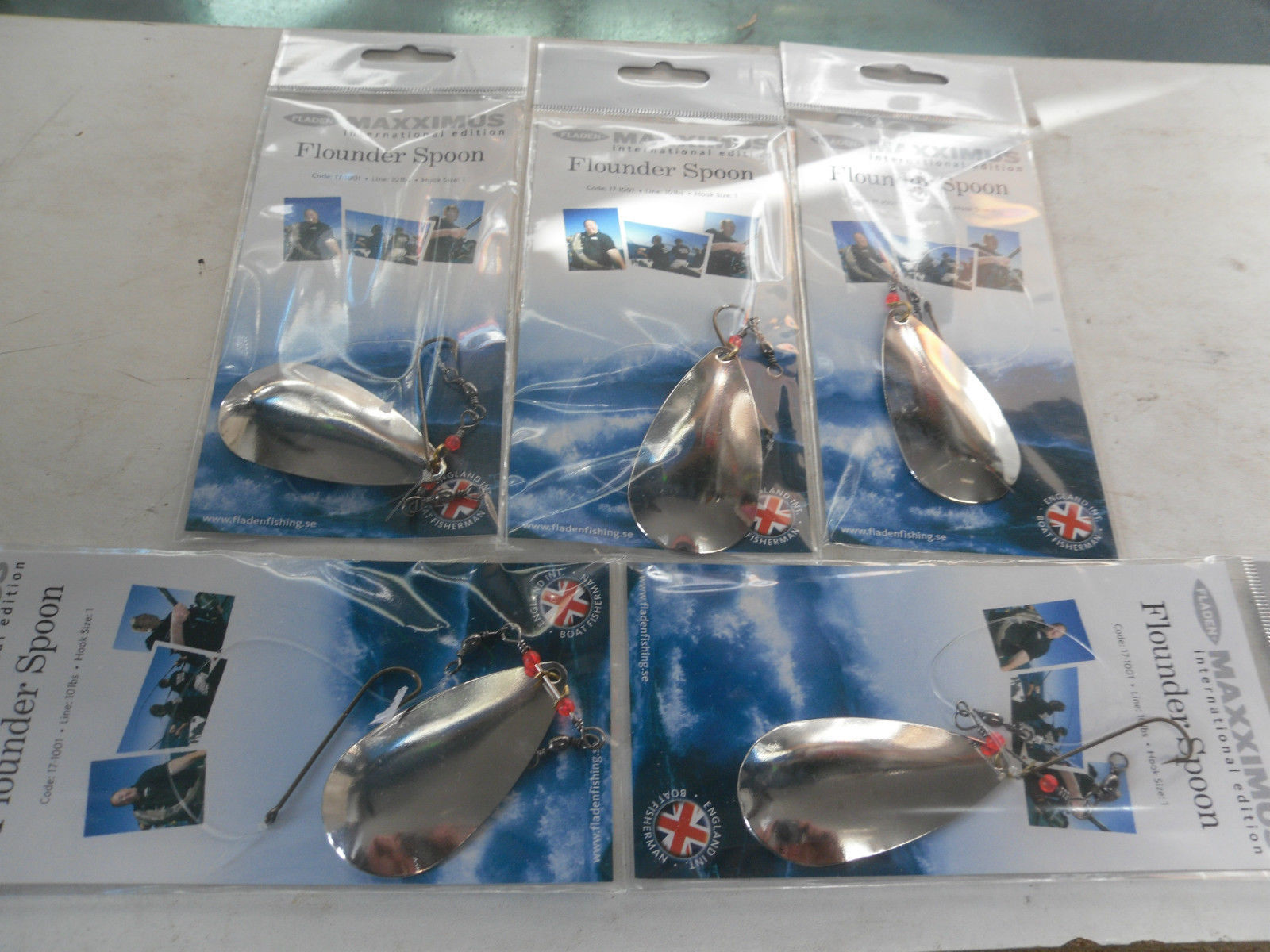 FLOUNDER SPOON RIG Sz 1 HOOK FLATTIE DAB PLAICE SOLE FLATFISH SEA ...