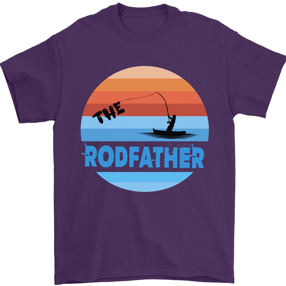 The Rodfather Funny Fishing Rod Father Mens T-Shirt 100% Cotton | eBay