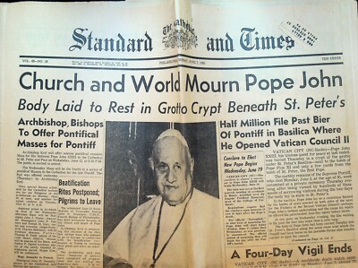 Catholic Standard & Times June 7 1963 Pope John XXIII Death ...